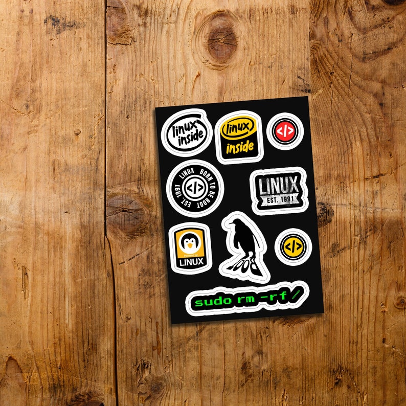 Linux Stickers Pack Linux Inside Powered by Linux Stickers Pack of 9 - Etsy