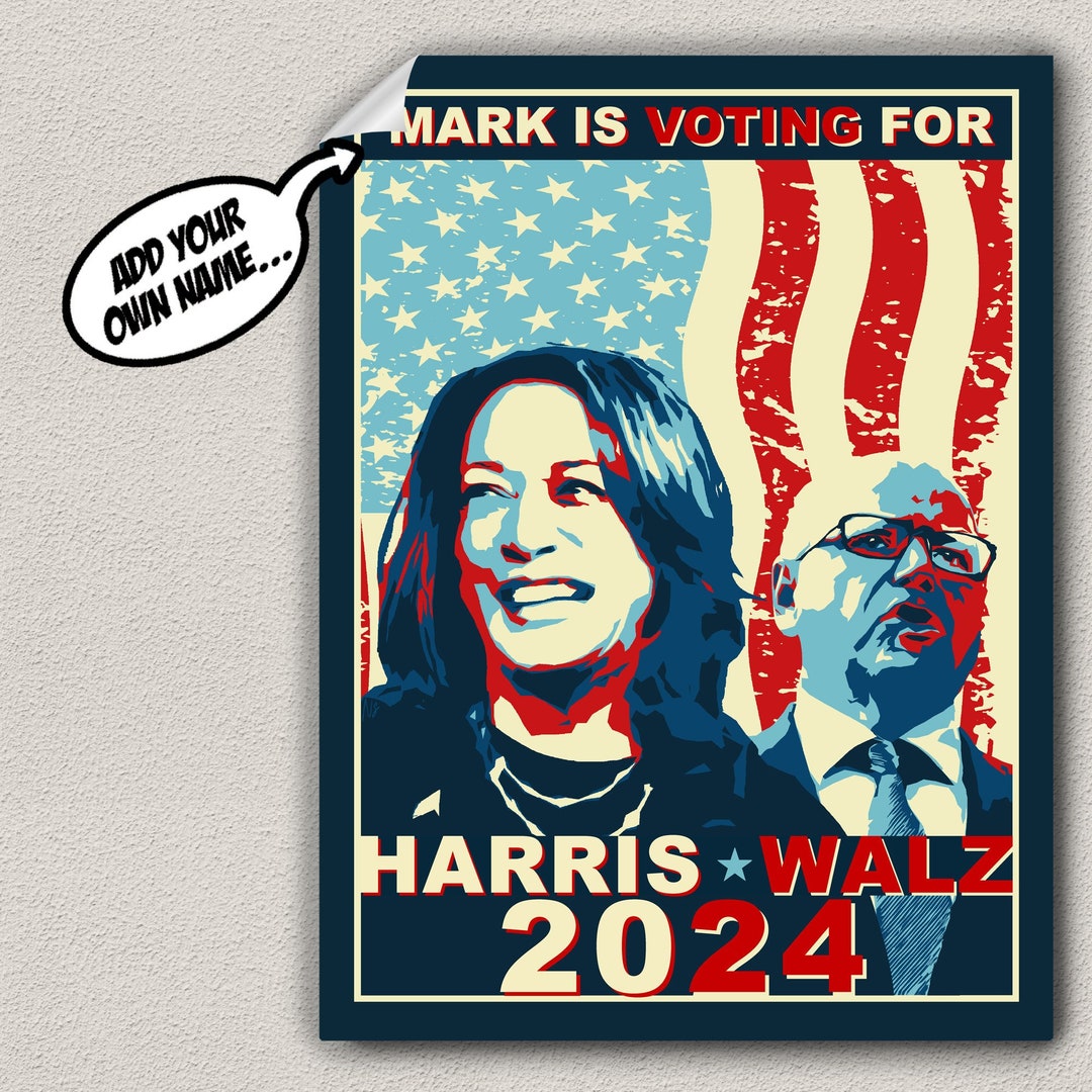 Kamala Harris Walz 2024 pôster personalizado Harris Walz 2024 arte de ...