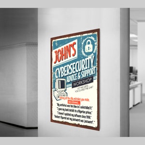Personalized Cybersecurity Poster | Funny Retro Infosec Support Advice ...