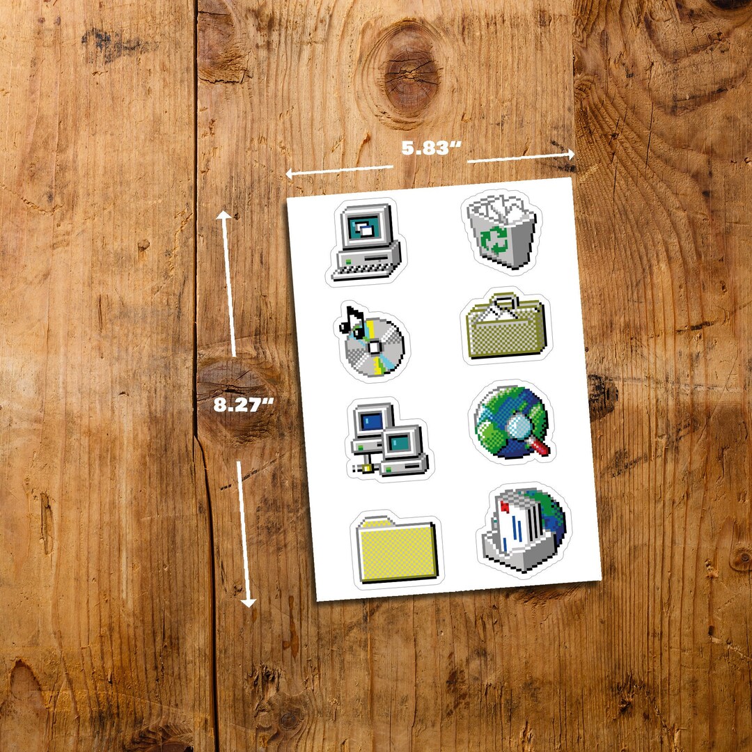 Windows 95 Icons Retro Nostalgia 1990s Vintage Computing Stickers Gift ...