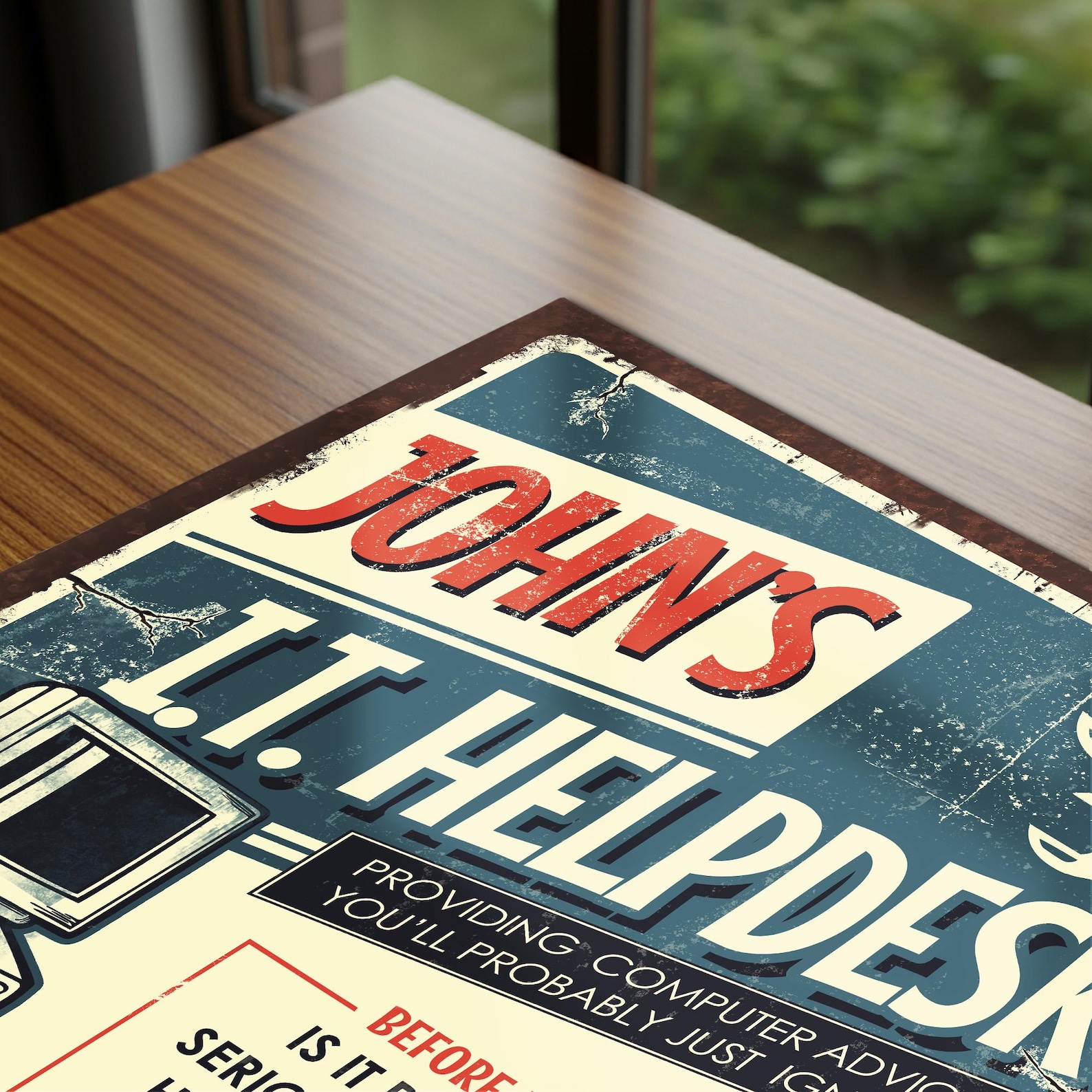 IT Helpdesk Tech Support Poster - Retro Custom Tech Wall Art, Office ...