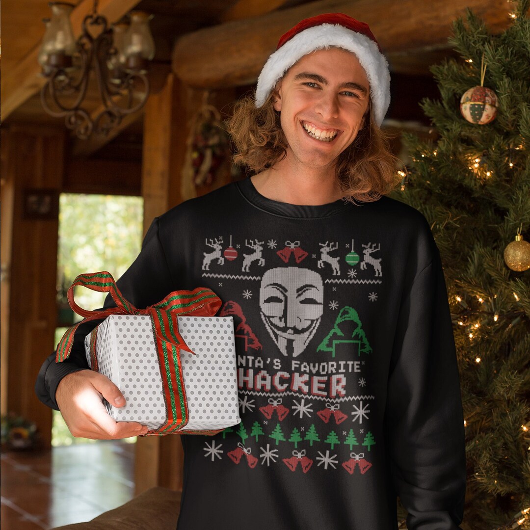 Santa's Favorite Hacker Ugly Christmas Sweater Jumper for Cybersecurity ...