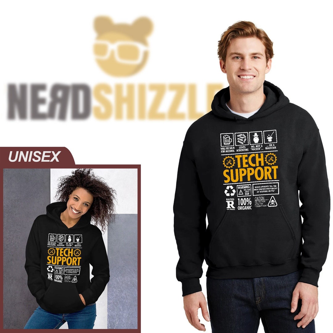 Nerdy and Funny Tech Support Hoodie - Etsy