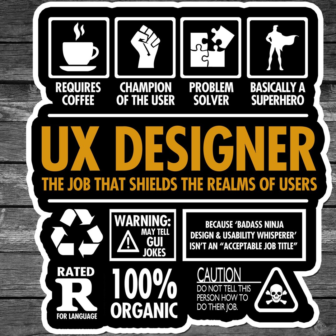 UX Designer Shielding the Realms of Users Funny Vinyl Sticker 5.5" - Etsy