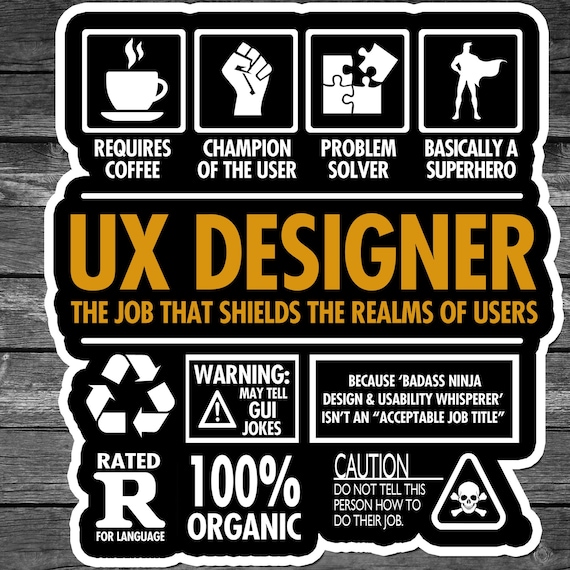 UX Designer Shielding the Realms of Users Funny Vinyl Sticker - Etsy