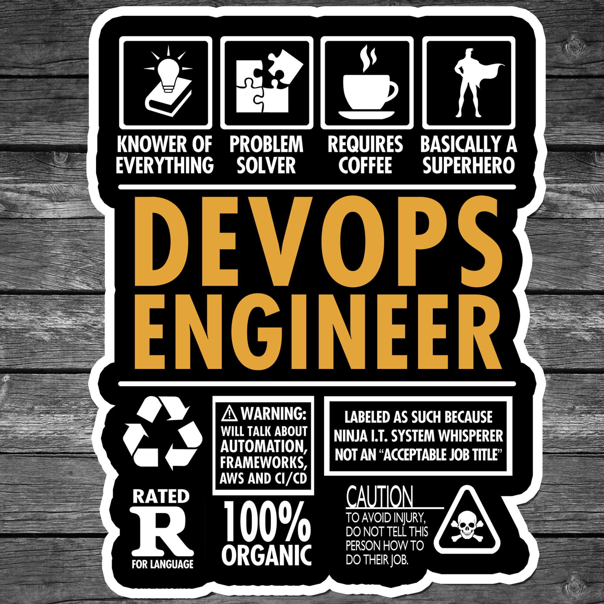 Devops Engineer Funny knower of Everything Vinyl Sticker - Etsy