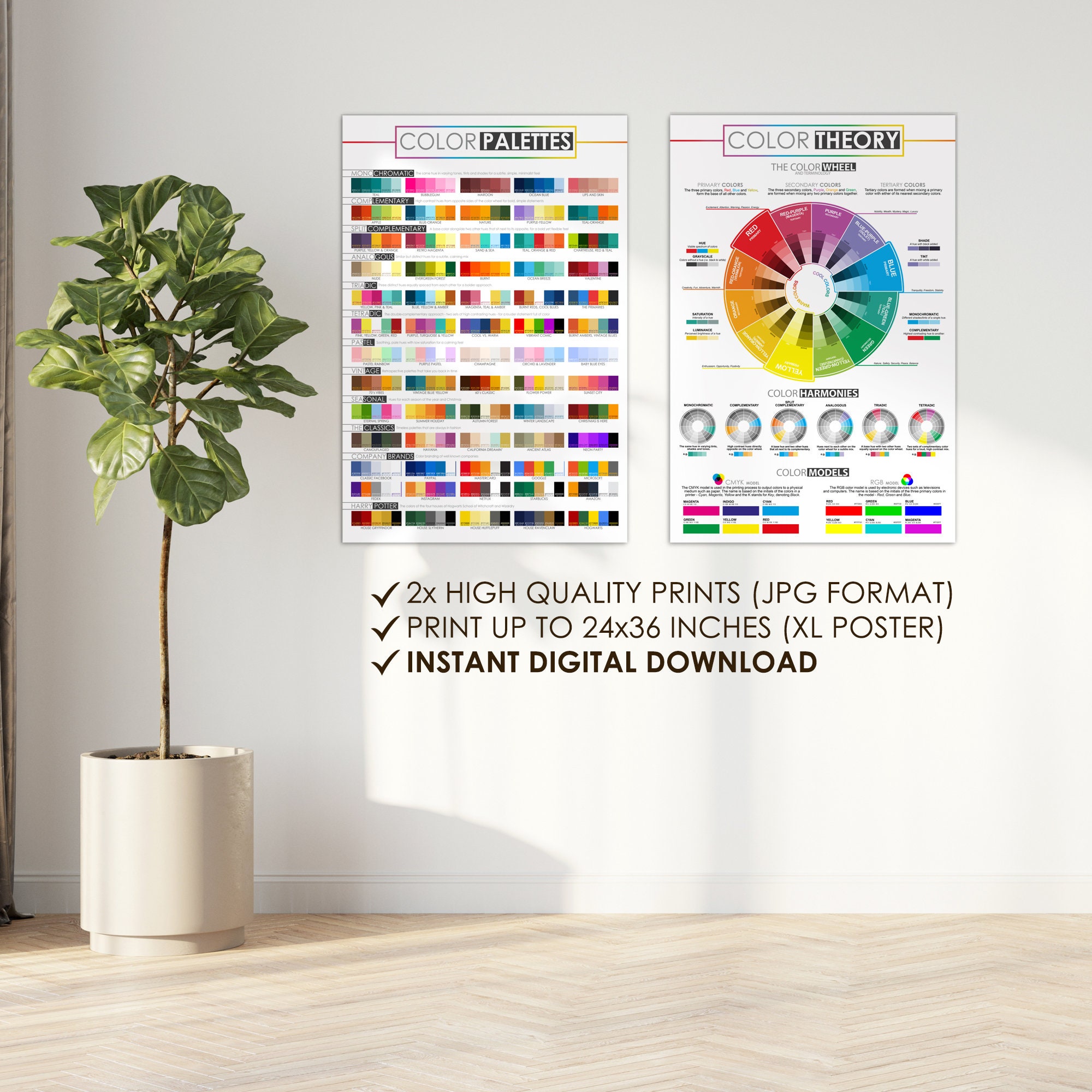 Color Theory & Palettes Poster Prints: UX Design Color Wheel (digital ...