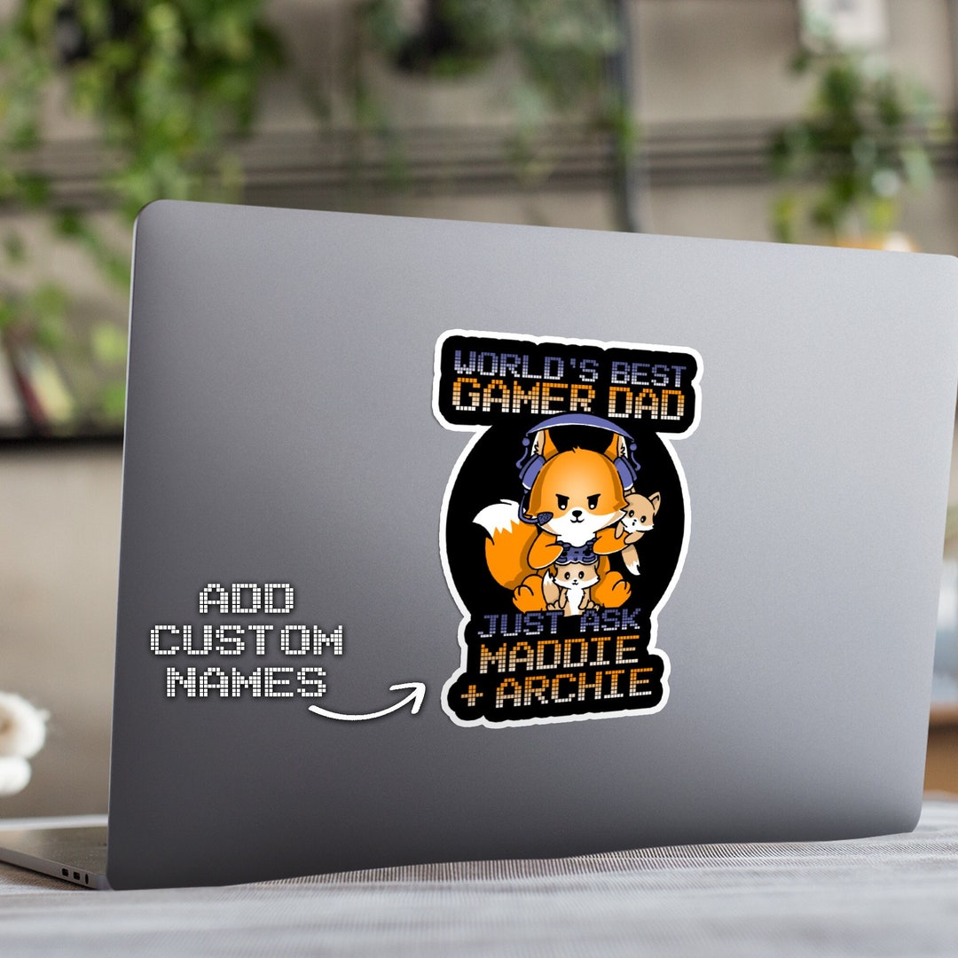 World's Best Gamer Dad Custom Father's Day Sticker Gift for Video ...
