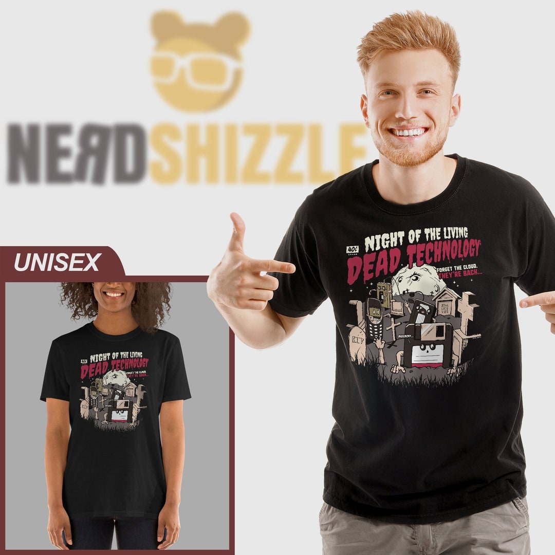 Living Dead Tech 90s Retro Geek T-shirt for Computer Nerds & Tech ...
