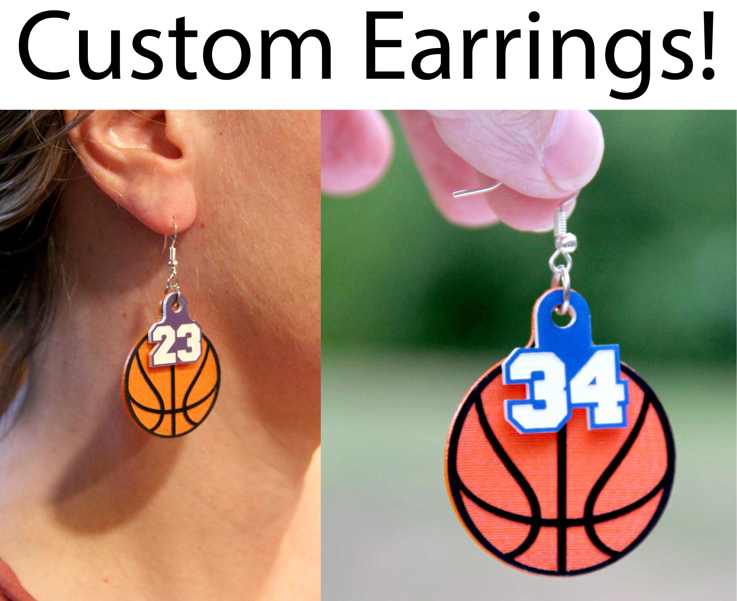 Personalized Basketball Earrings for Basketball Moms Custom Basketball ...