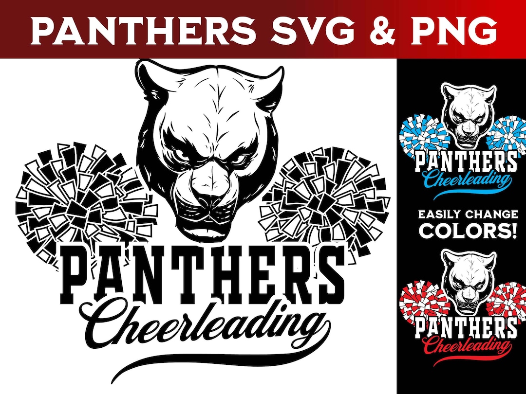 Panthers Cheer SVG Cheerleading Panthers SVG Panthers Mascot Svg ...
