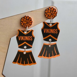 Custom Cheerleader Uniform Earrings: Personalized Cheer Mom Gift - Etsy