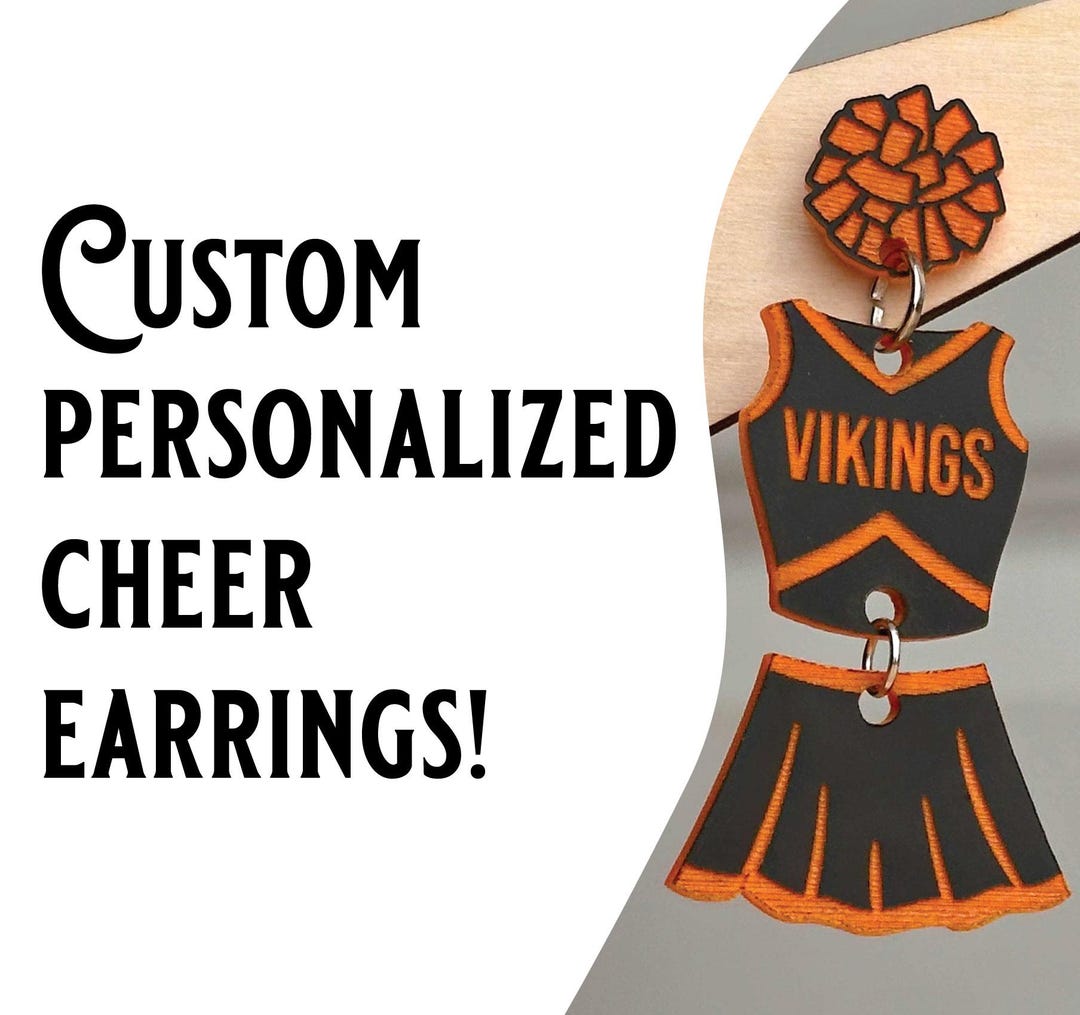 Custom Cheerleader Uniform Earrings: Personalized Cheer Mom Gift - Etsy