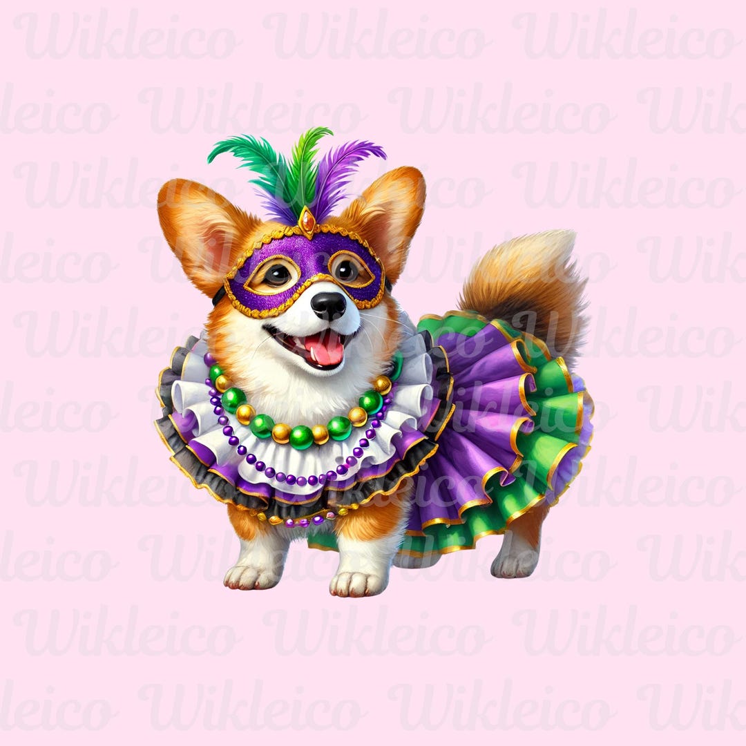 Corgi Mardi Gras PNG Carnival Festival Party Parade Fluffy Pup Puppy ...