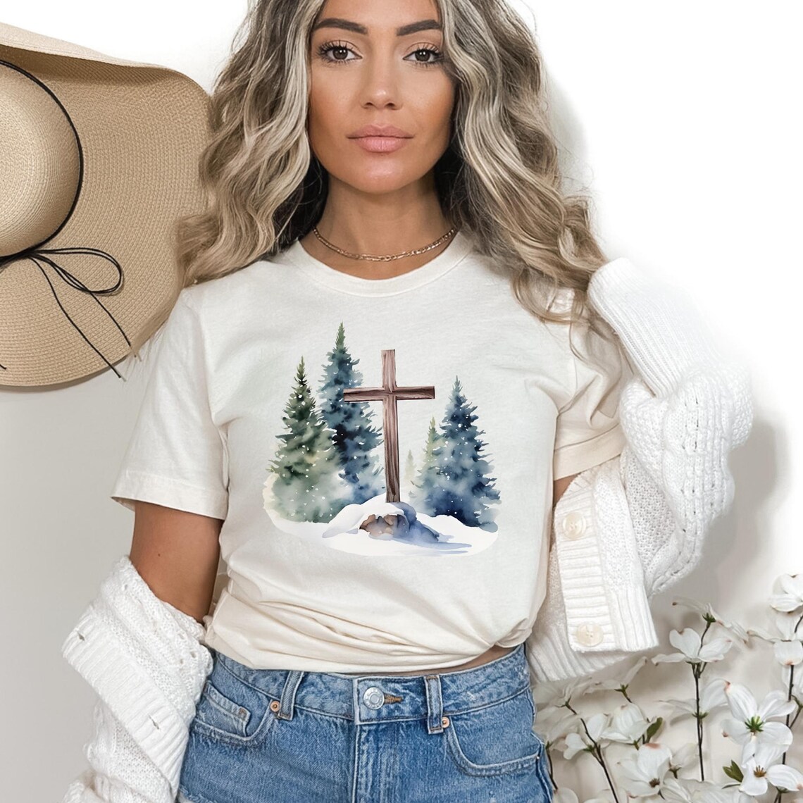 Winter Cross PNG Christian Christ God Spiritual Religious Design ...