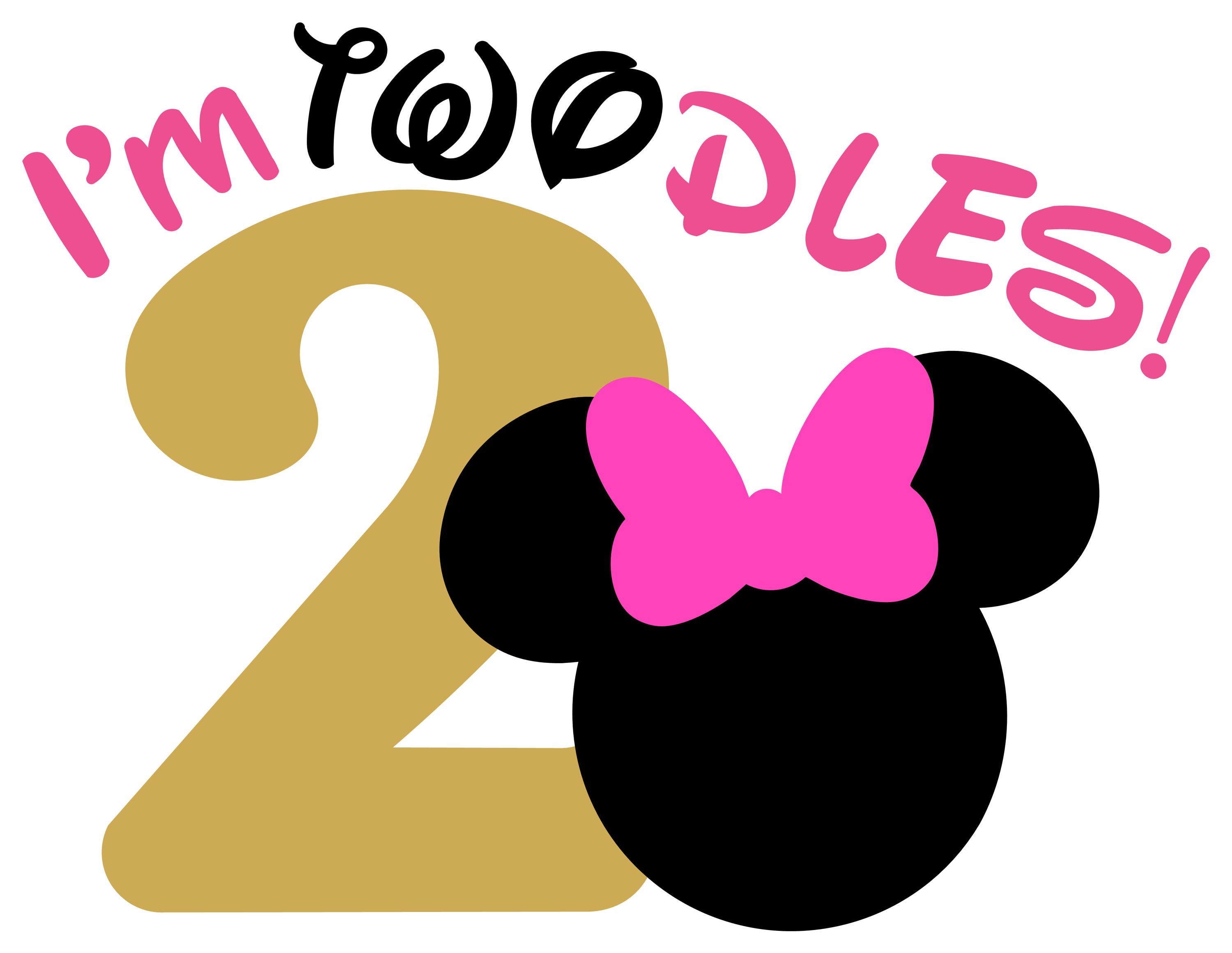 SVG pink I'm Twodles Birthday Girl Cricut Silhouette Instant Download ...
