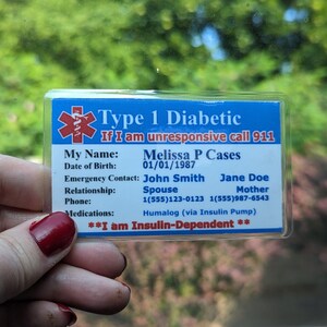 Personalized Diabetic Medical Alert Card: Wallet Size - Etsy