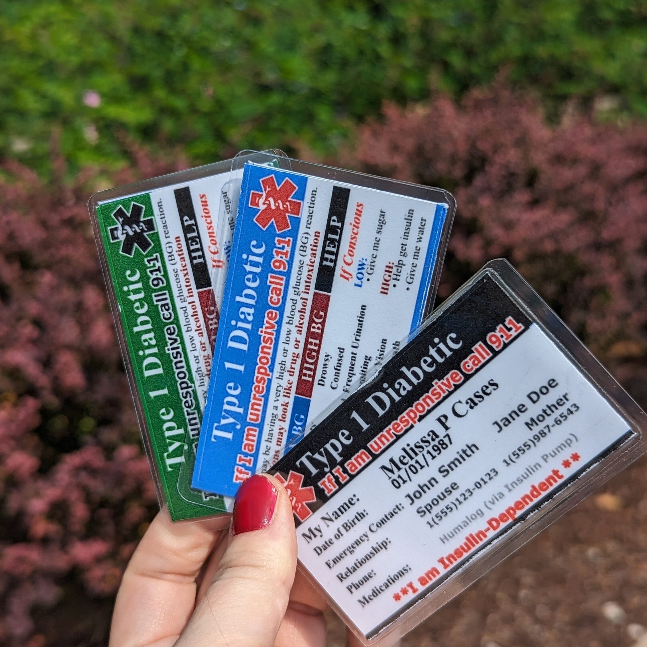 Personalized Diabetic Medical Alert Card wallet Size FREE SHIPPING - Etsy