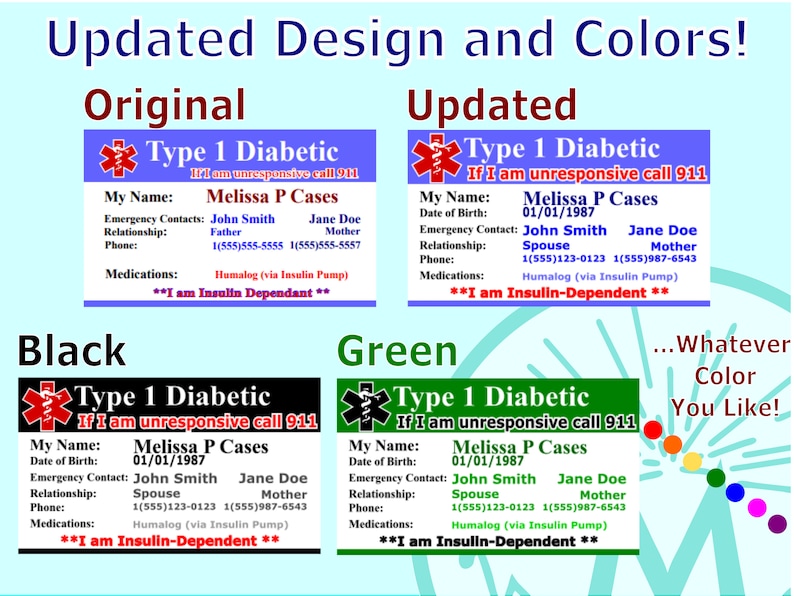 Personalized Diabetic Medical Alert Card: Wallet Size - Etsy