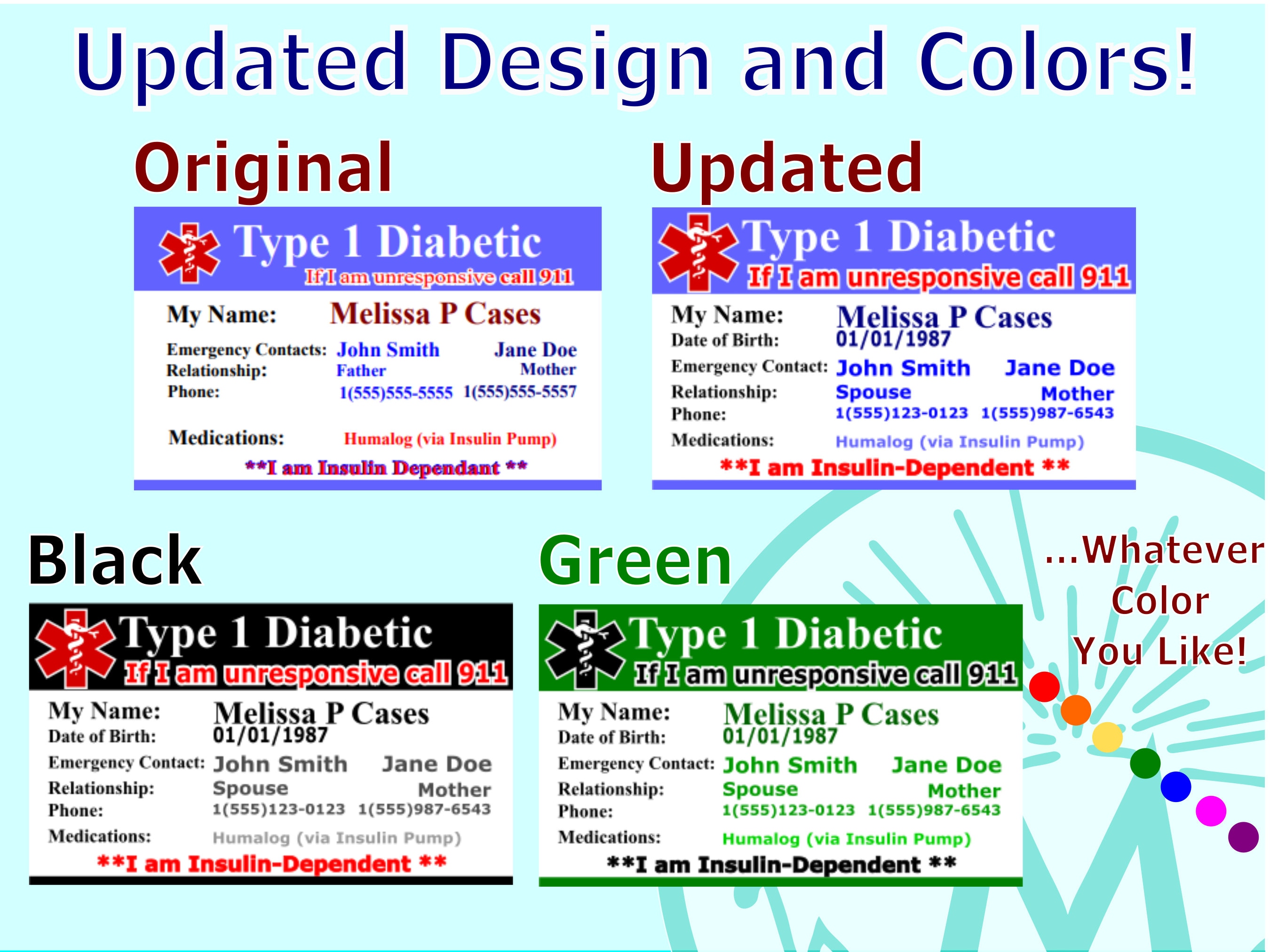 Personalized Diabetic Medical Alert Card: Wallet Size - Etsy