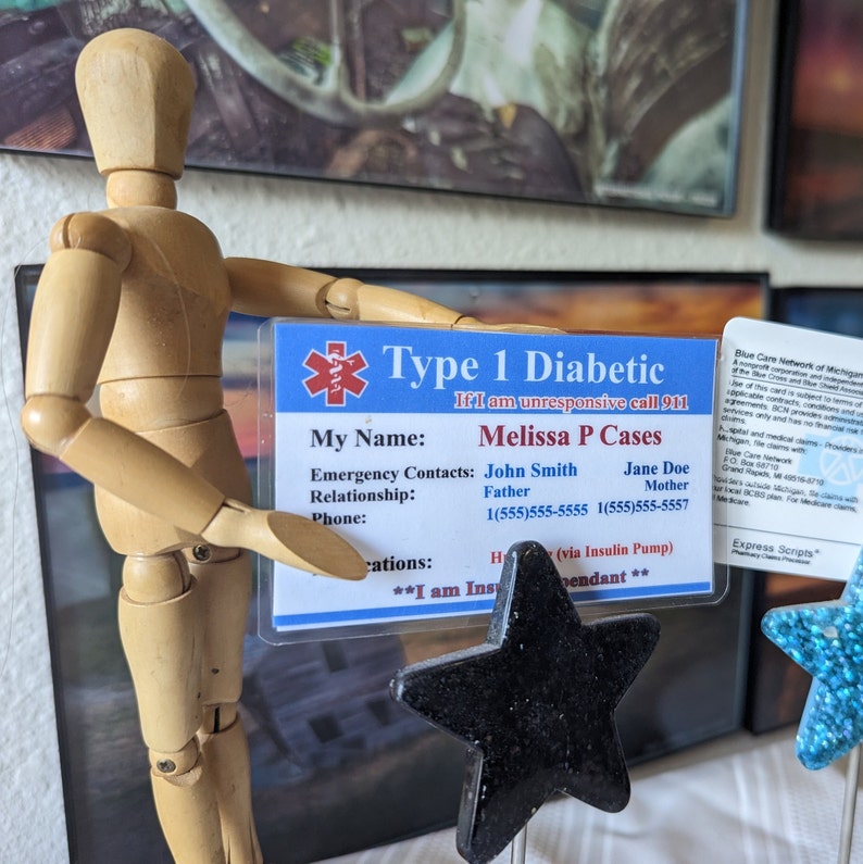Personalized Diabetic Medical Alert Card wallet Size FREE - Etsy