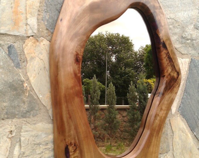 LIVE EDGE MIRROR, Natural Wood Mirror, Walnut Wood Mirror, Handmade ...