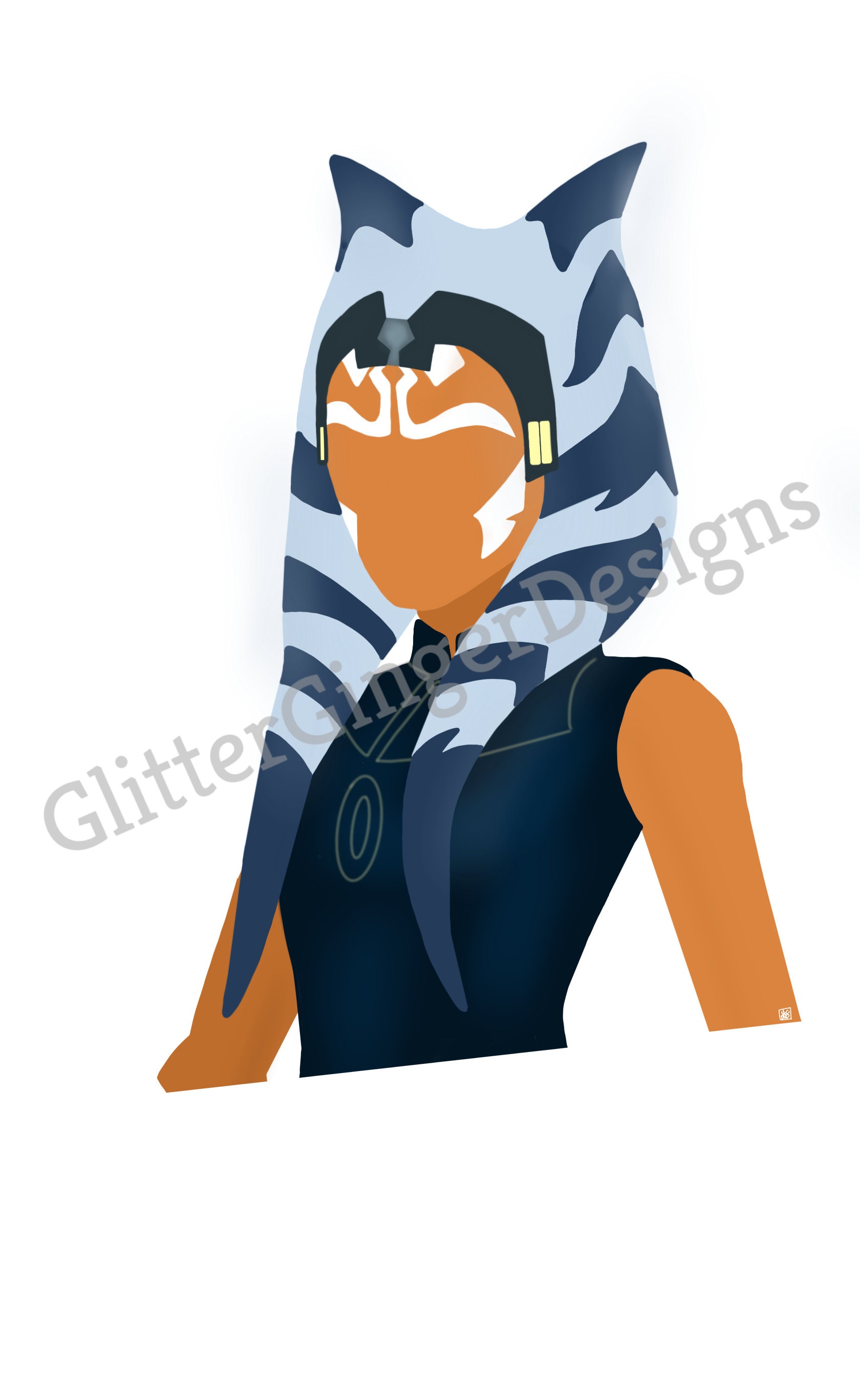 Ahsoka Tano Inspired Minimalist Sticker 1.1inx1.5in Mini | Etsy