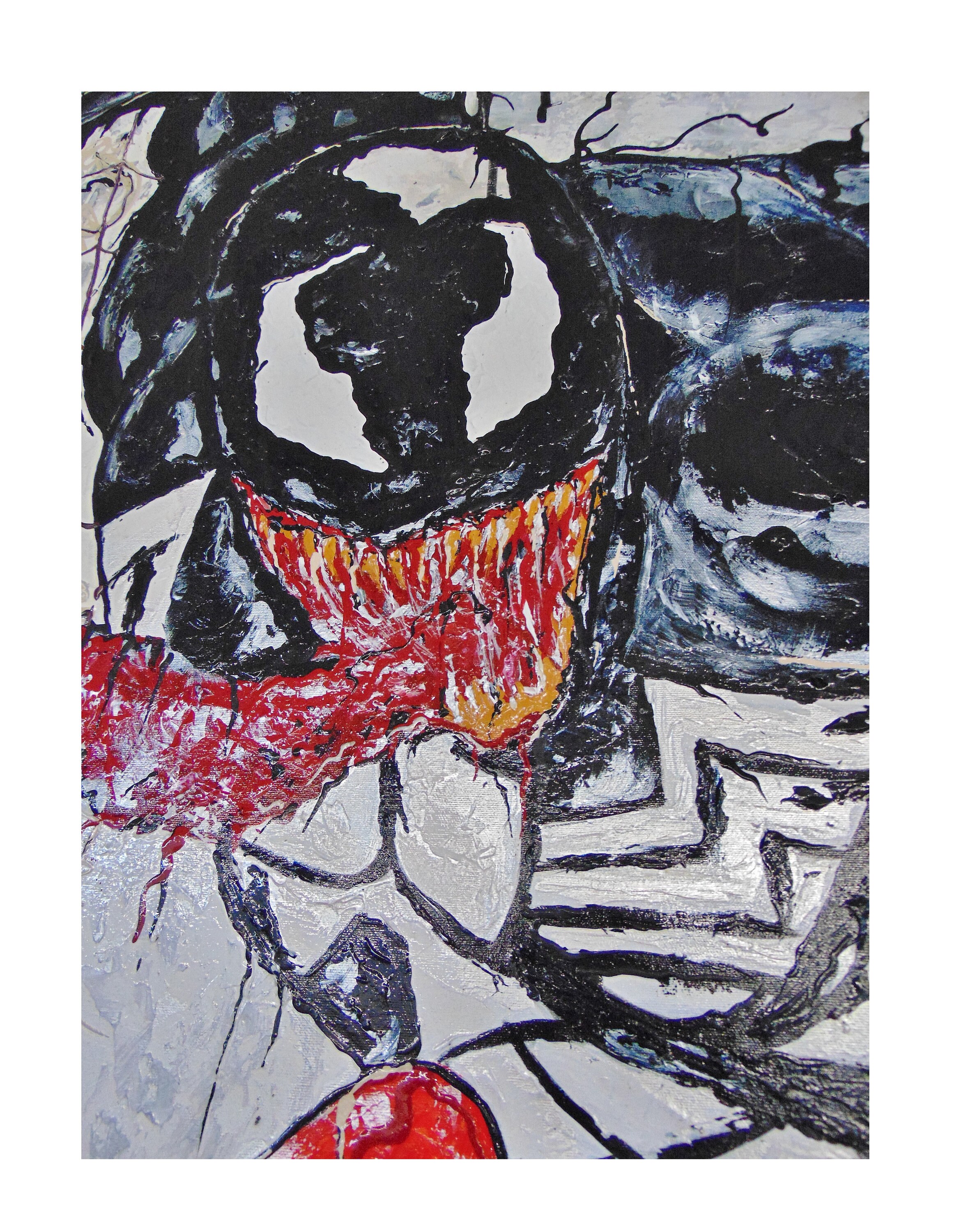 Spiderman Vs Venom ''final Battle/original Acrylic Artwork/contemporary ...