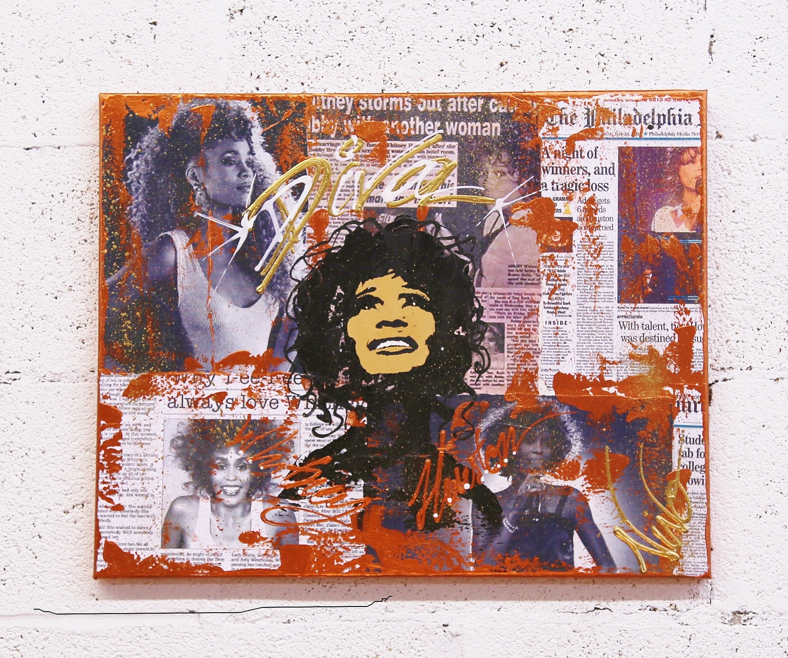 Whitney Houston Diva //whitney Houston Original Painting/acrylic ...
