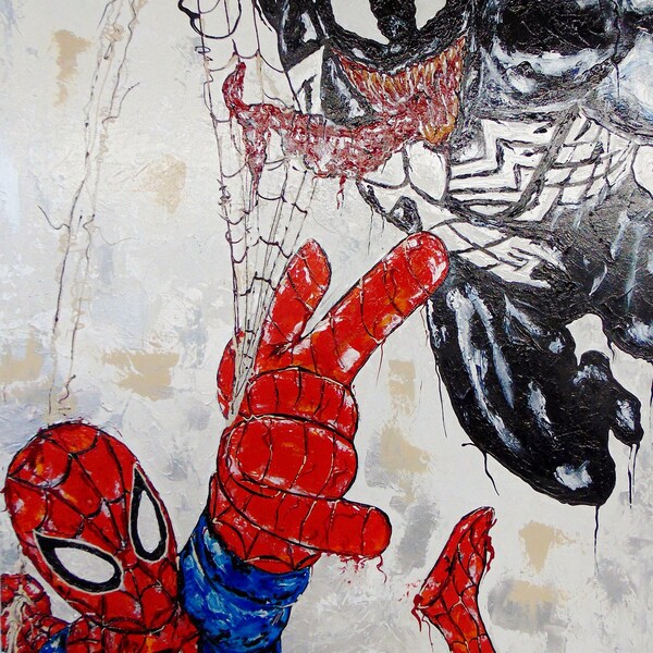 Spiderman Vs Venom Art - Etsy