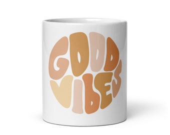 Good Vibes Mug Rainbow Mug Coffee Mug Retro Mug - Etsy