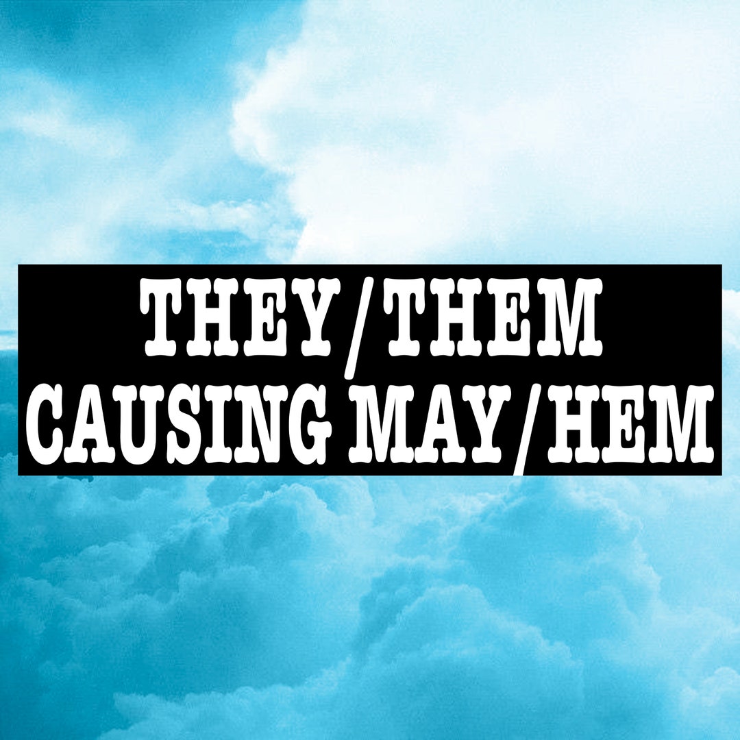 They/them Causing May/hem Funny Bumper Sticker | Pride Month, LGBTQ+ ...