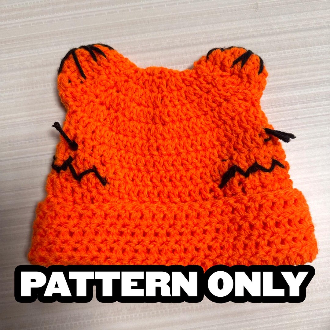 Garfield Crochet Hat Digital PDF Pattern Easy to Follow, Beginner ...