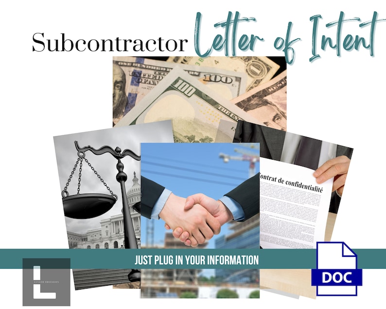 Subcontractor Letter of Intent Template | Government Contract LOI ...
