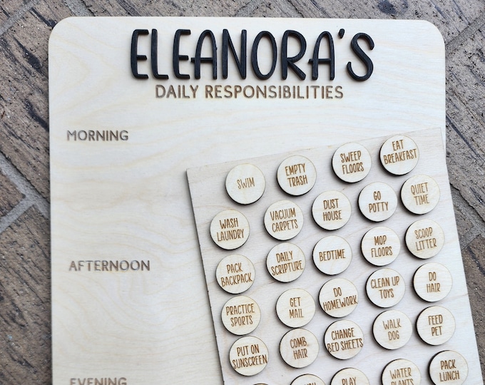 Chore Chart, 49 Chore Tokens, Responsibilities Board, Magnetic Chart ...