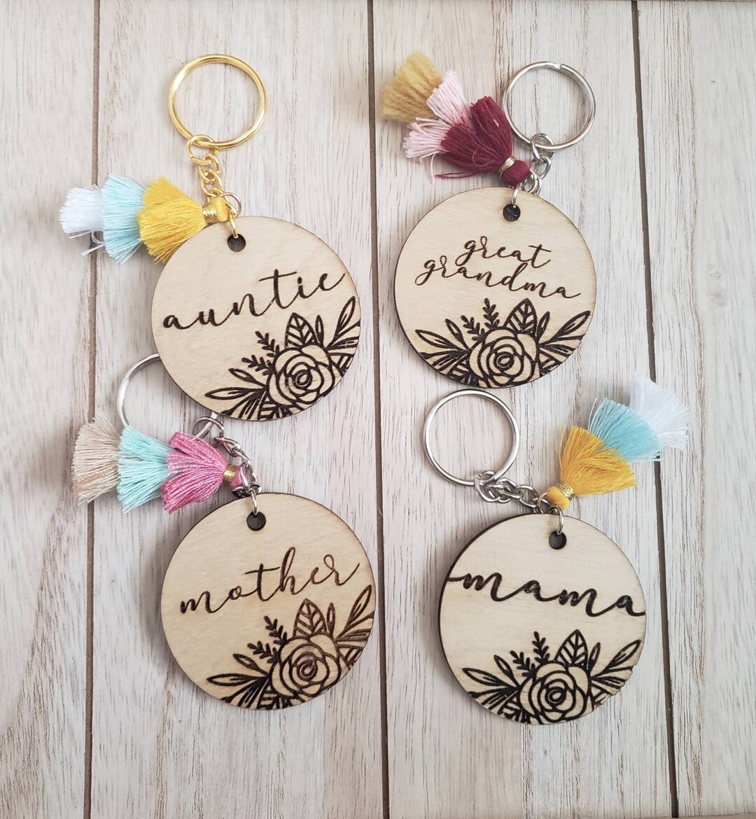 Customized Mama Keychain Laser Cut and Engraved Color - Etsy