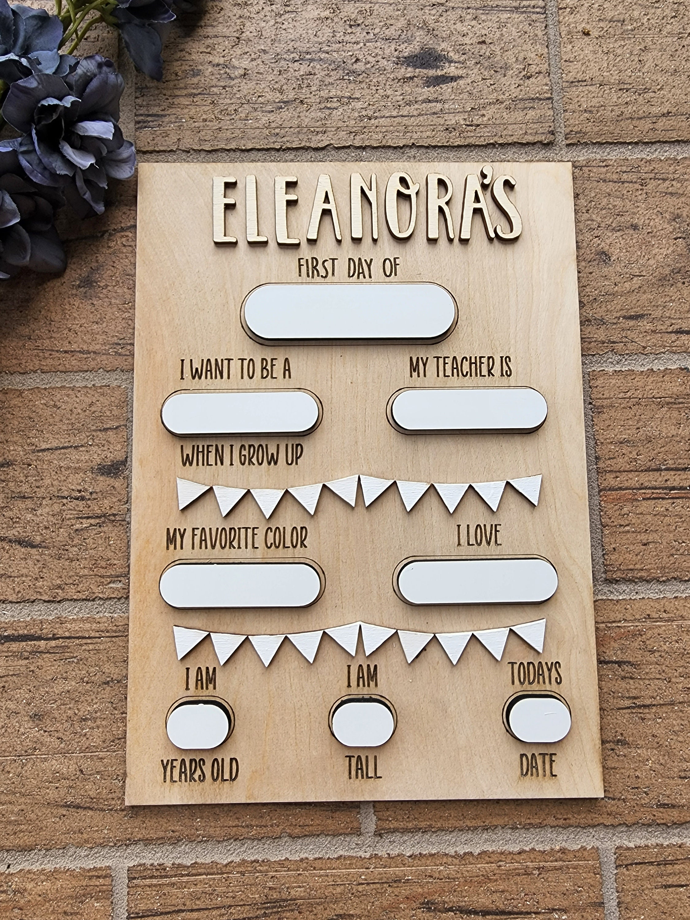 First Day of School Sign Back to School Erasable School - Etsy