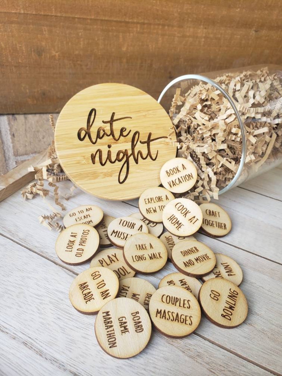 Date Night Token Jar, Personalized, Couple Ideas, Birthday Gift ...