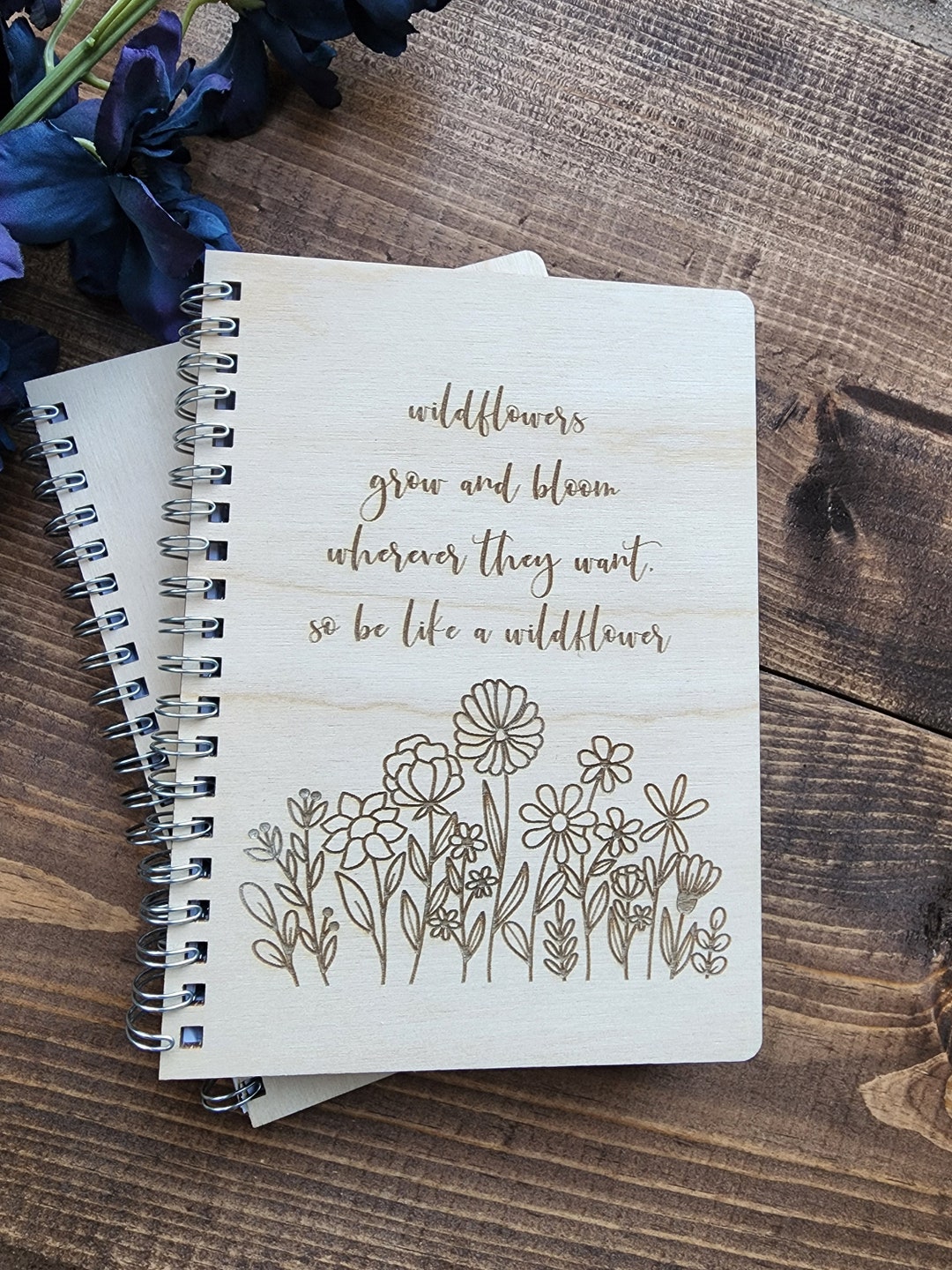 Personalized Journal, Spiral Journal, Floral Notebook, Cute Notebook ...