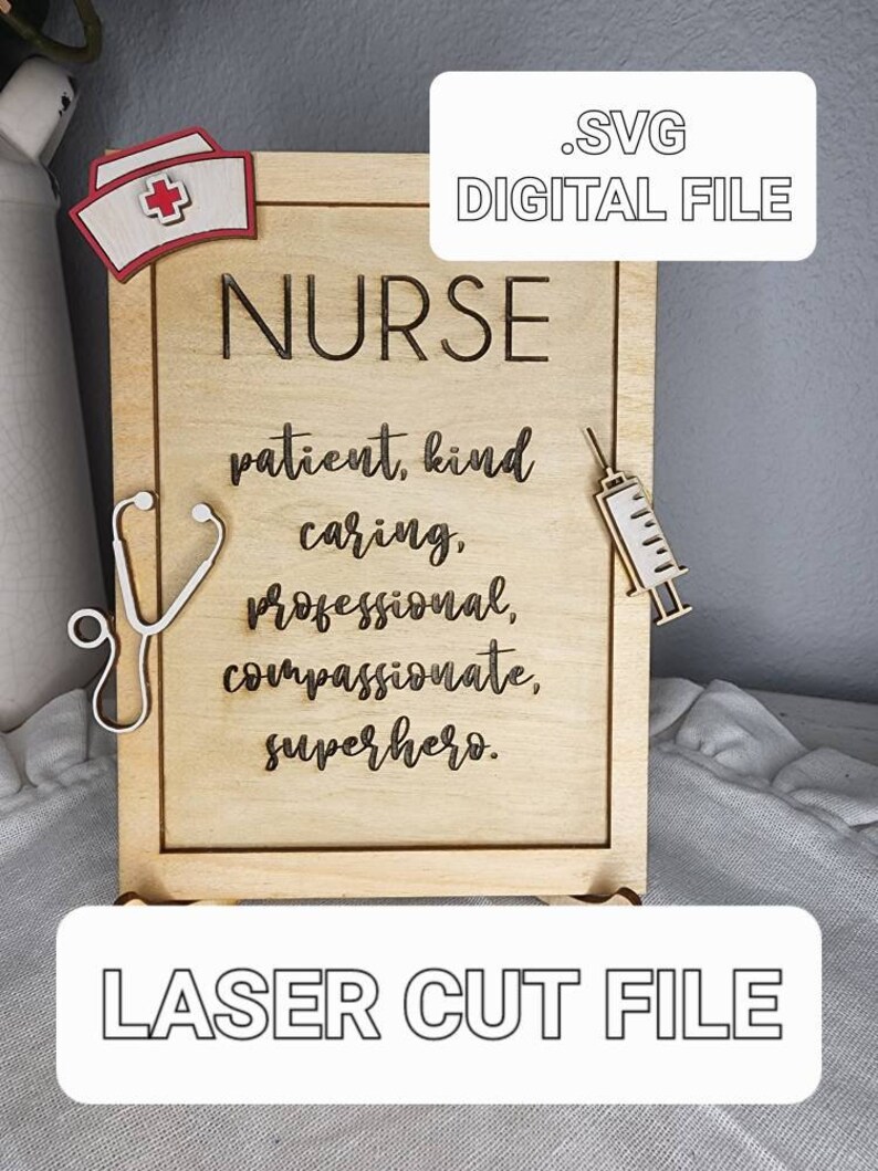 Laser Cut File Lightburn SVG Engrave Cut File Nurse Week - Etsy