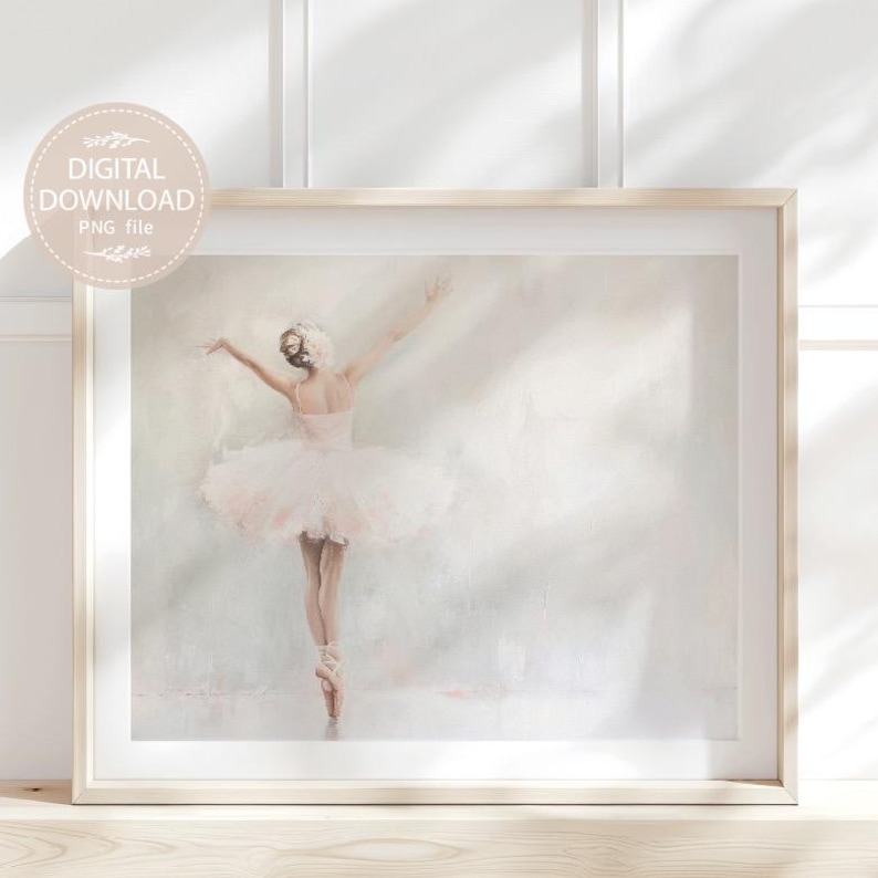 Ballerina Nursery Print: Retro Ballet Oil Painting (digital Download ...