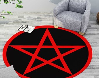 Pentagram Round Rug - Etsy