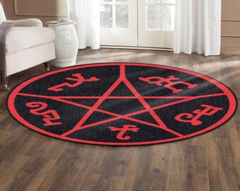 Pentacle Circle Rug - Etsy