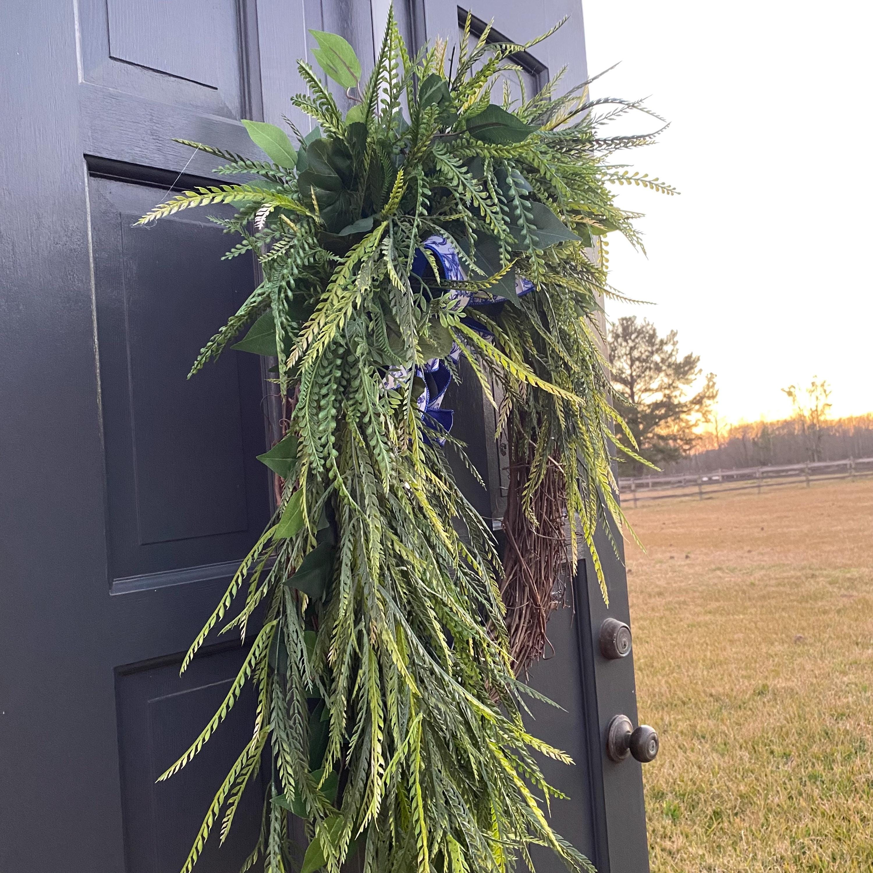 Beaded Grass and Ficus Grapevine Wreath - Etsy