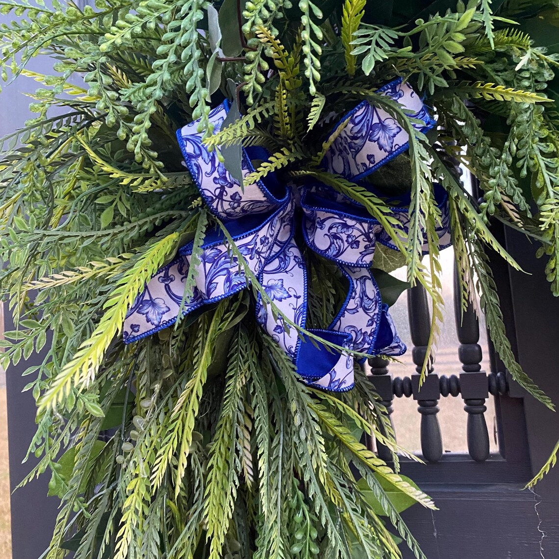 Beaded Grass and Ficus Grapevine Wreath - Etsy