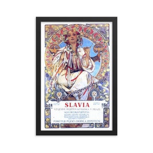 Framed Print Slavia 1896 by Alphonse Mucha Art Nouveau Poster Art ...