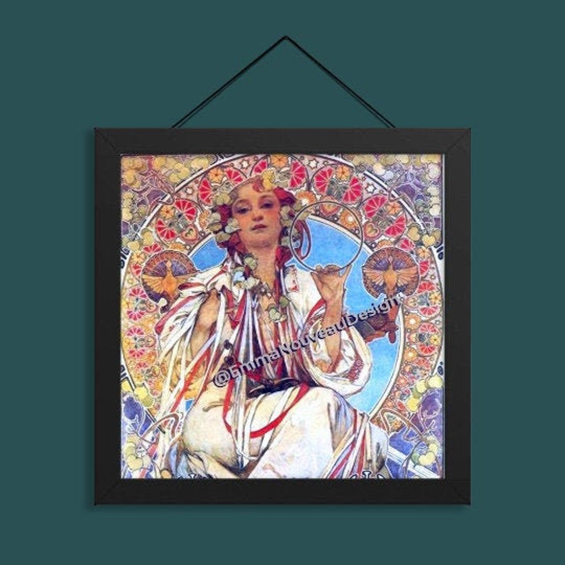 Framed Print Slavia 1896 by Alphonse Mucha Art Nouveau Poster Art ...