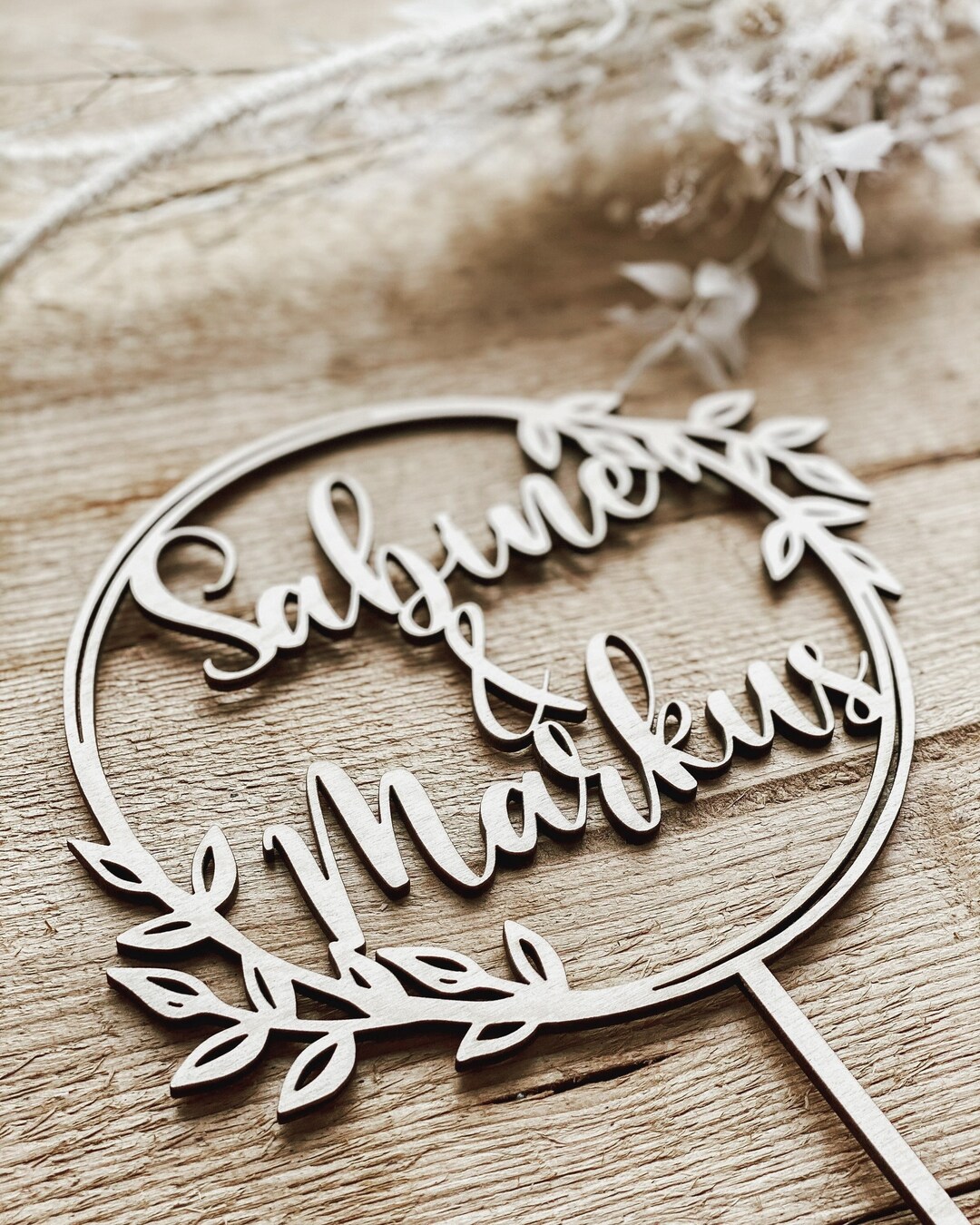 Caketopper 2 First Names With Tendril - Etsy