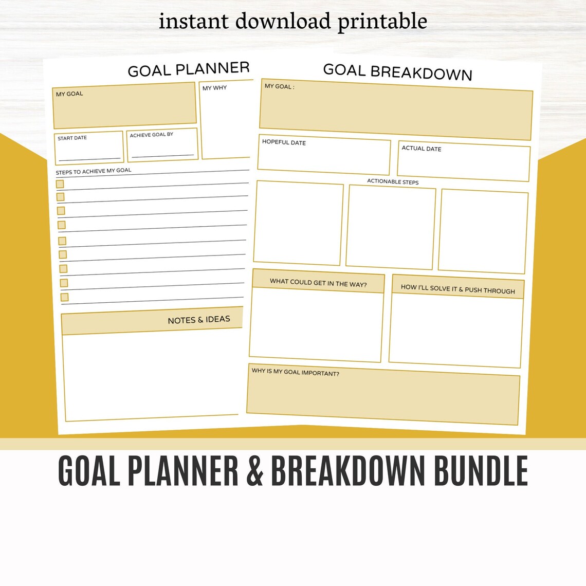 Goal Planner & Breakdown Bundle Pack PrintablesGoal Setting | Etsy Goal Planner & Breakdown Bundle Pack PrintablesGoal Setting | Etsy