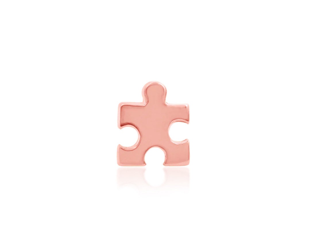 14kt Gold Puzzle Piece | Rose Gold Piercing | White Gold Piercing ...